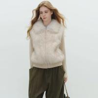 China Faux Mink Fur Patchwork Knitted Jacket for sale