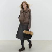 China Faux Mink Fur Patchwork Knitted Jacket for sale
