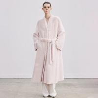 China Faux Mink Fur Striped Long Coat for sale