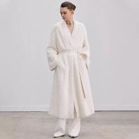 China Faux Mink Fur Striped Long Coat for sale
