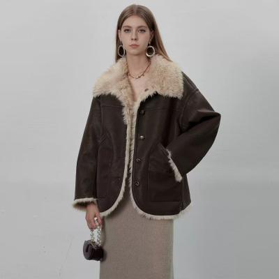 China Two Sided Faux Fur One Piece Fuzzy Coat for sale