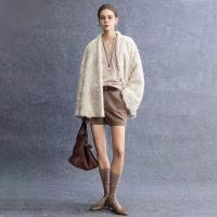 China Loose Lazy Style Faux Persian Lamb Fur Coat for sale