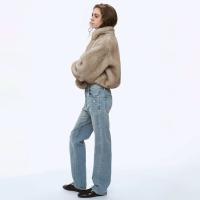 China High Quality Faux Fur Stand Up Collar Jacket for sale