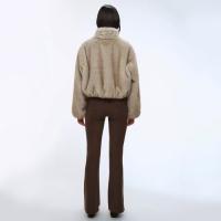 China High Quality Faux Fur Stand Up Collar Jacket for sale