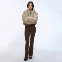 China High Quality Faux Fur Stand Up Collar Jacket for sale