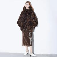 China Retro Leopard Faux Fur Hooded Coat for sale