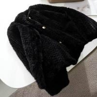 China Faux Mink Fur Wheat Pattern Woven Coat for sale