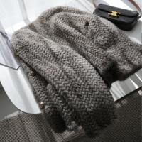 China Faux Mink Fur Wheat Pattern Woven Coat for sale