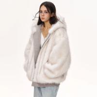 China Leopard Print Faux Fur PU Hooded Jacket for sale