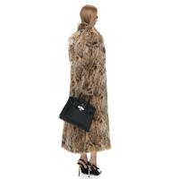 China Leopard Cat Shawl Fruit Collar Long Coat for sale