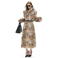 China Leopard Cat Shawl Fruit Collar Long Coat for sale