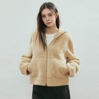 China Women Threaded Hooded Faux Fur In One Sheared Jacket for sale