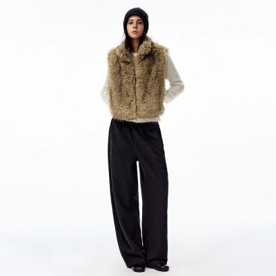 China Faux Mink Fur Plush Lapel Collar Vest for sale