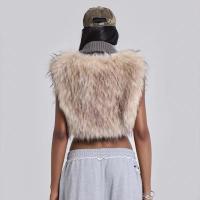 China Y2K Millennium Chic Girl Retro Knitted Patchwork Synthetic Fur Vest for sale