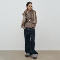 China Faux Fur Knit Patch Zipper Vest for sale