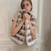 China Cream Latte Faux Rabbit Fur Faux Little Totoro Fur Vest for sale