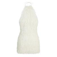 China Halter Neck  Faux Fur Backless Dress for sale