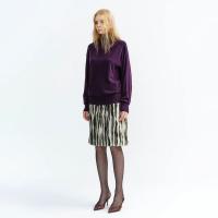 China Faux Fur Color Block Animal Print Mid Thigh Length Skirt for sale