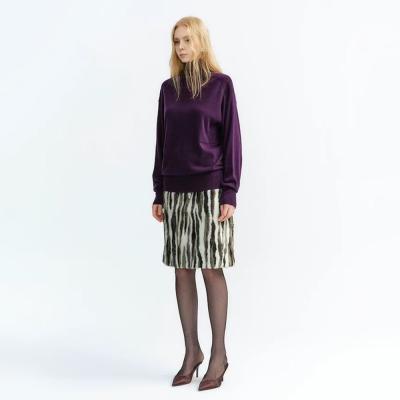 China Faux Fur Color Block Animal Print Mid Thigh Length Skirt for sale