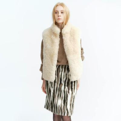 China Light Fluffy Faux Cashmere Fur Vest for sale
