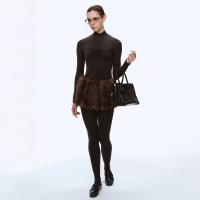 China Faux Fur Tube Top Low Waist Faux Fur Short Skirt for sale