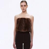 China Faux Fur Tube Top Low Waist Faux Fur Short Skirt for sale