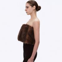 China Faux Fur Tube Top Low Waist Faux Fur Short Skirt for sale