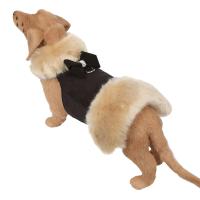 China Platinum Glitzerati Bow Soft Silver Faux Suede Faux Fox Fur Dog Coat for sale