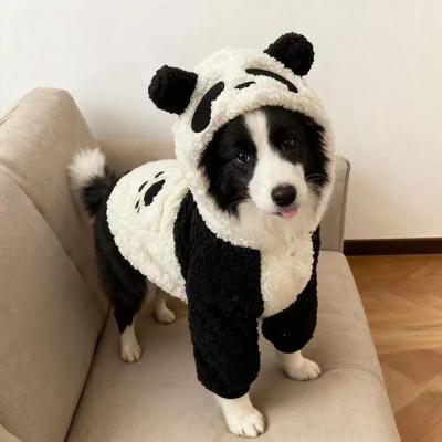 China Border Collie Dog Clothing Panda Model Large Sized Dog Labrador Retriever Winter Samoyed Pet Clothing Pet Faux Lamb Fur Dog Coat for sale