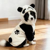 China Border Collie Dog Clothing Panda Model Large Sized Dog Labrador Retriever Winter Samoyed Pet Clothing Pet Faux Lamb Fur Dog Coat for sale