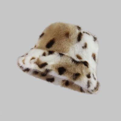 China Classic Leopard Print Faux Fur Fisherman Hat That Flatters The Face Shape for sale