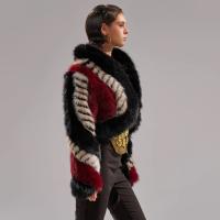 China Exquisite Splicing Color Faux Fox Fur Jacket for sale
