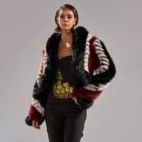 China Exquisite Splicing Color Faux Fox Fur Jacket for sale