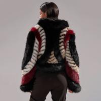 China Exquisite Splicing Color Faux Fox Fur Jacket for sale