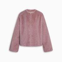 China Minimalist Small Round Neck Faux Leopard Print Fur Short Jacket for sale