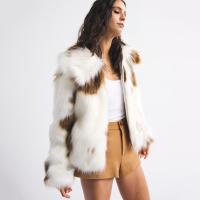 China Large Lapel Faux Fur Short Fluffy Jacket for sale