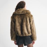 China Large Lapel Faux Fur Short Fluffy Jacket for sale