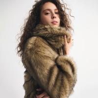 China Large Lapel Faux Fur Short Fluffy Jacket for sale