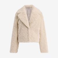 China Tailored Collar Faux Sheep Fur Button Front Jacket for sale