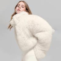 China Opulent Faux Fur Cropped Short Fluffy Jacket for sale