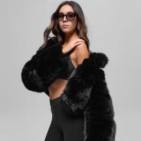 China Opulent Faux Fur Cropped Short Fluffy Jacket for sale