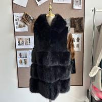 China Hooded Luxurious Fluffy Faux Fox Fur Waistcoat for sale