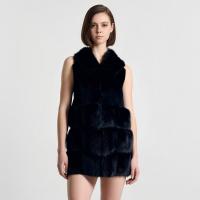 China Hooded Luxurious Fluffy Faux Fox Fur Waistcoat for sale