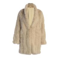 China Women Beige Cropped Manhattan Faux Fur Coat for sale