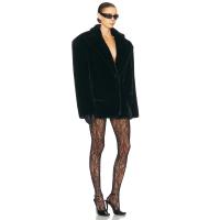 China Black Fashionable Business Faux Fur Fluffy Jacket for sale