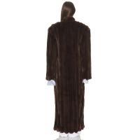 China Brown Streak Substantially Oversized Long Fluffy Faux Fur Coat for sale
