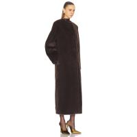 China Minimalist Elegant Small Round Collar High-quality Long Faux Fur Coat for sale