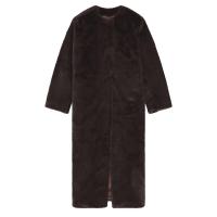 China Minimalist Elegant Small Round Collar High-quality Long Faux Fur Coat for sale