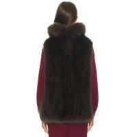 China Minimalist Sophistication High Collar Faux Fox Fur Waistcoat for sale