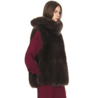 China Minimalist Sophistication High Collar Faux Fox Fur Waistcoat for sale